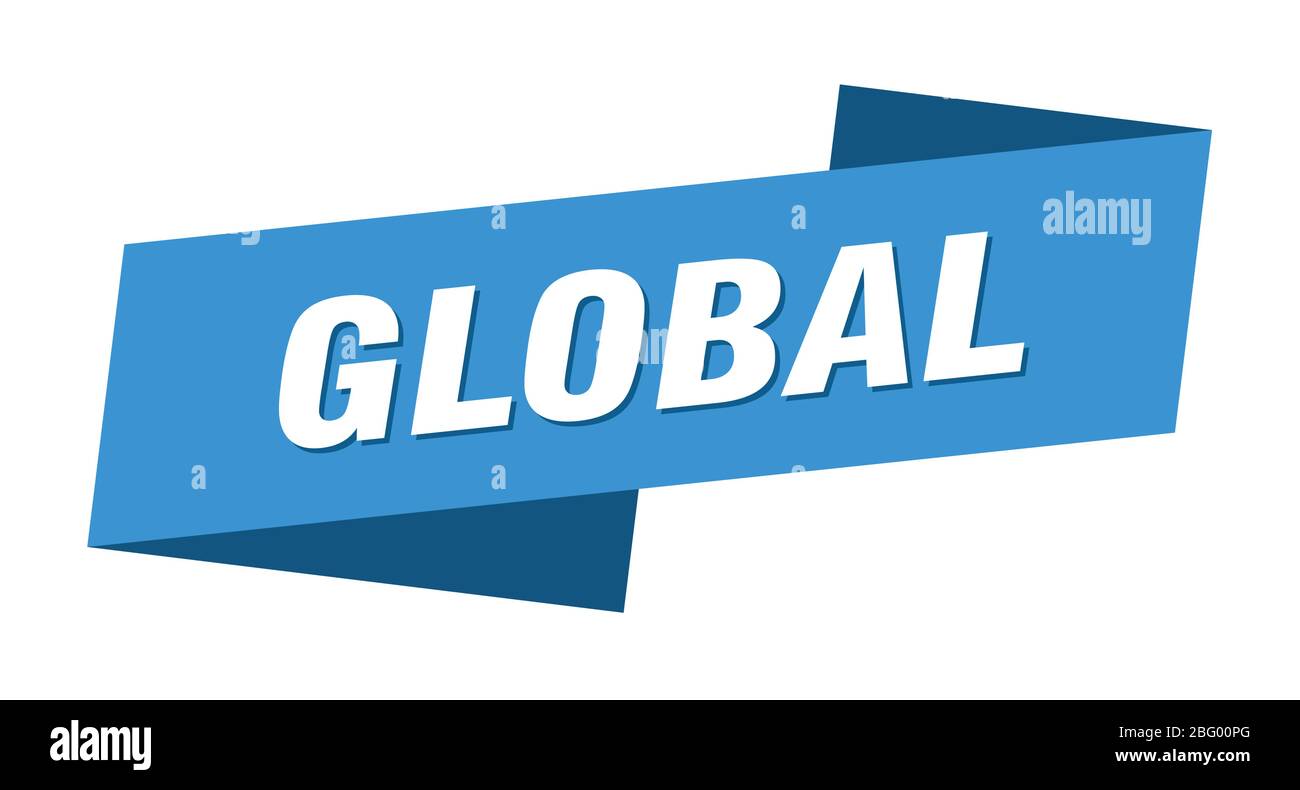 global banner template. global ribbon label sign Stock Vector Image ...