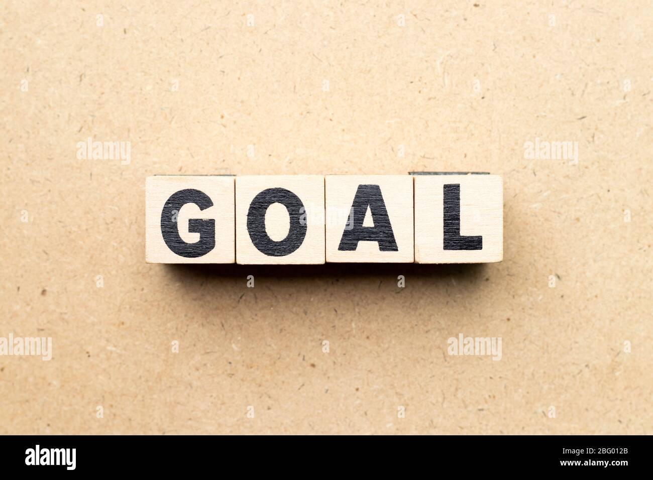 Alphabet letter block in word goal on wood background Stock Photo - Alamy