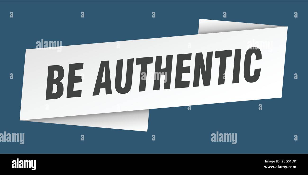 be authentic banner template. be authentic ribbon label sign Stock ...