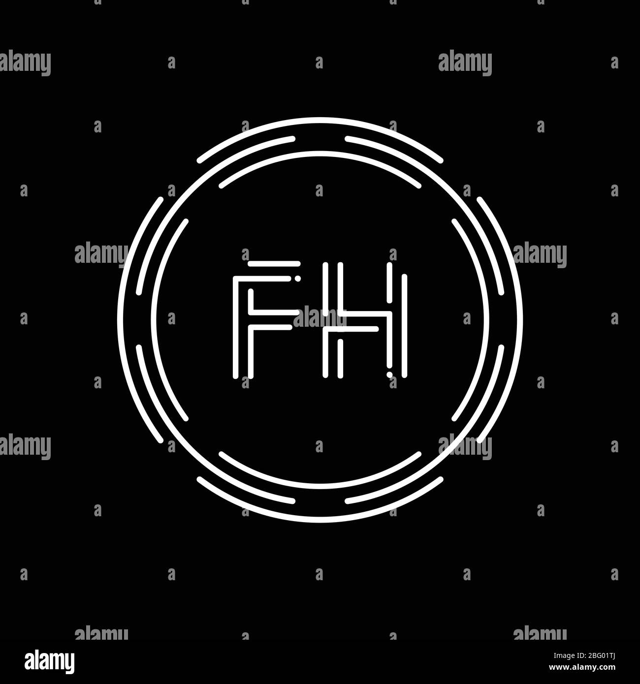 Initial Letter FH Logo Design Vector Template. Creative Linked ...