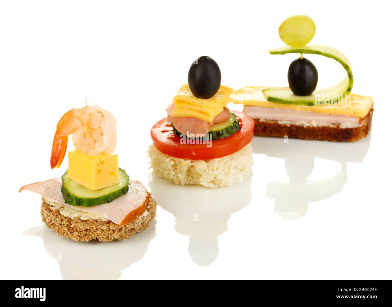 Canapes isolated on white Stock Photo - Alamy