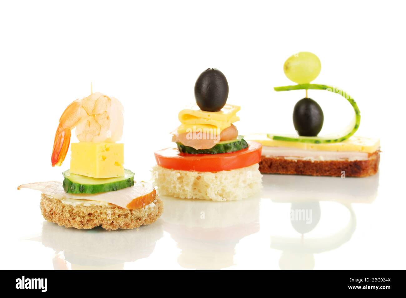 Canapes isolated on white Stock Photo - Alamy