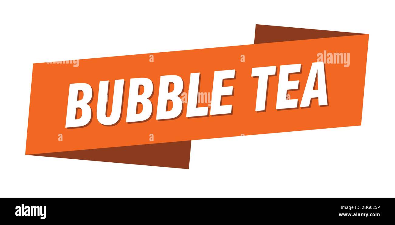 bubble tea banner template. bubble tea ribbon label sign Stock Vector ...