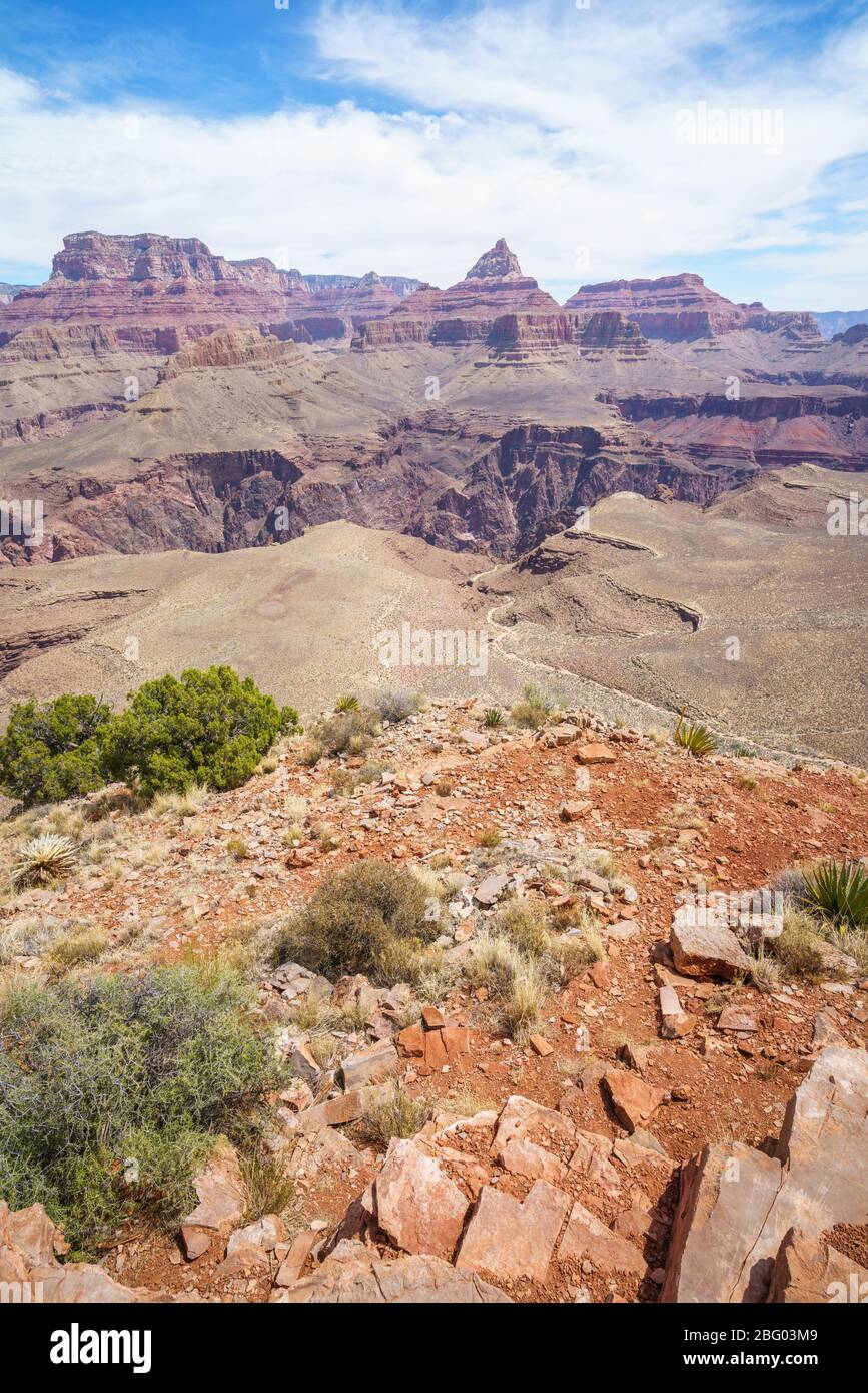 hiking the grandview trail at the south rim of grand canyon in arizona ...