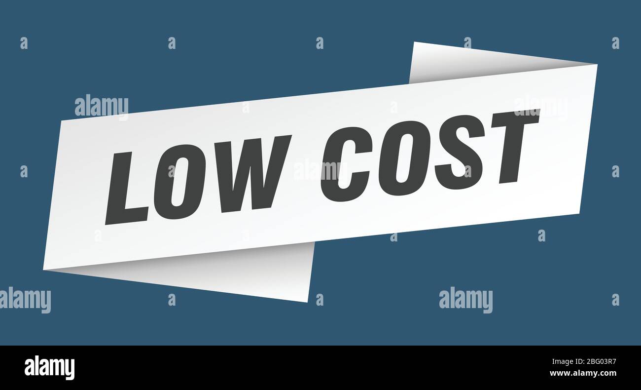 low cost banner template. low cost ribbon label sign Stock Vector Image ...