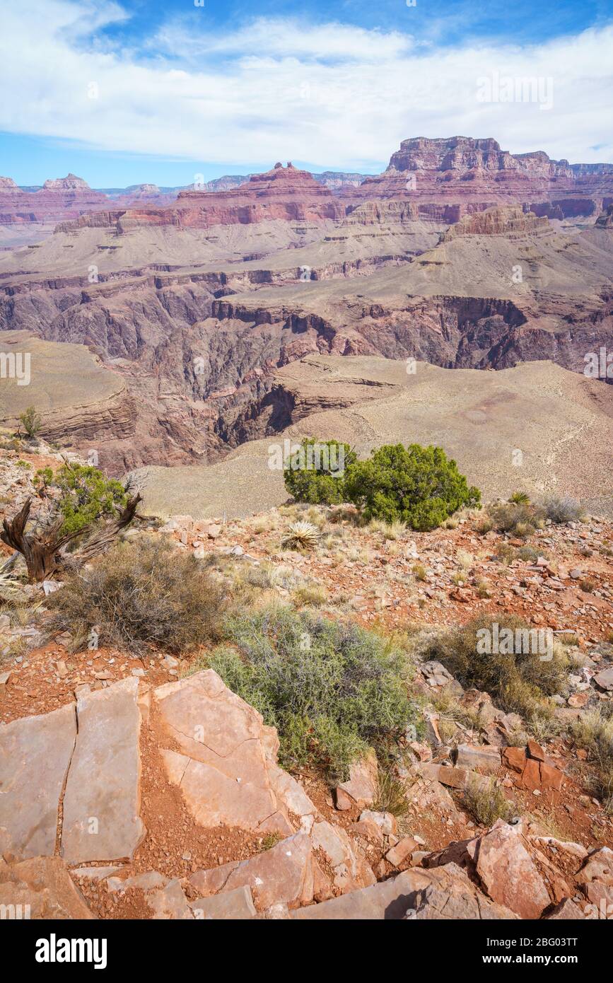 hiking the grandview trail at the south rim of grand canyon in arizona ...