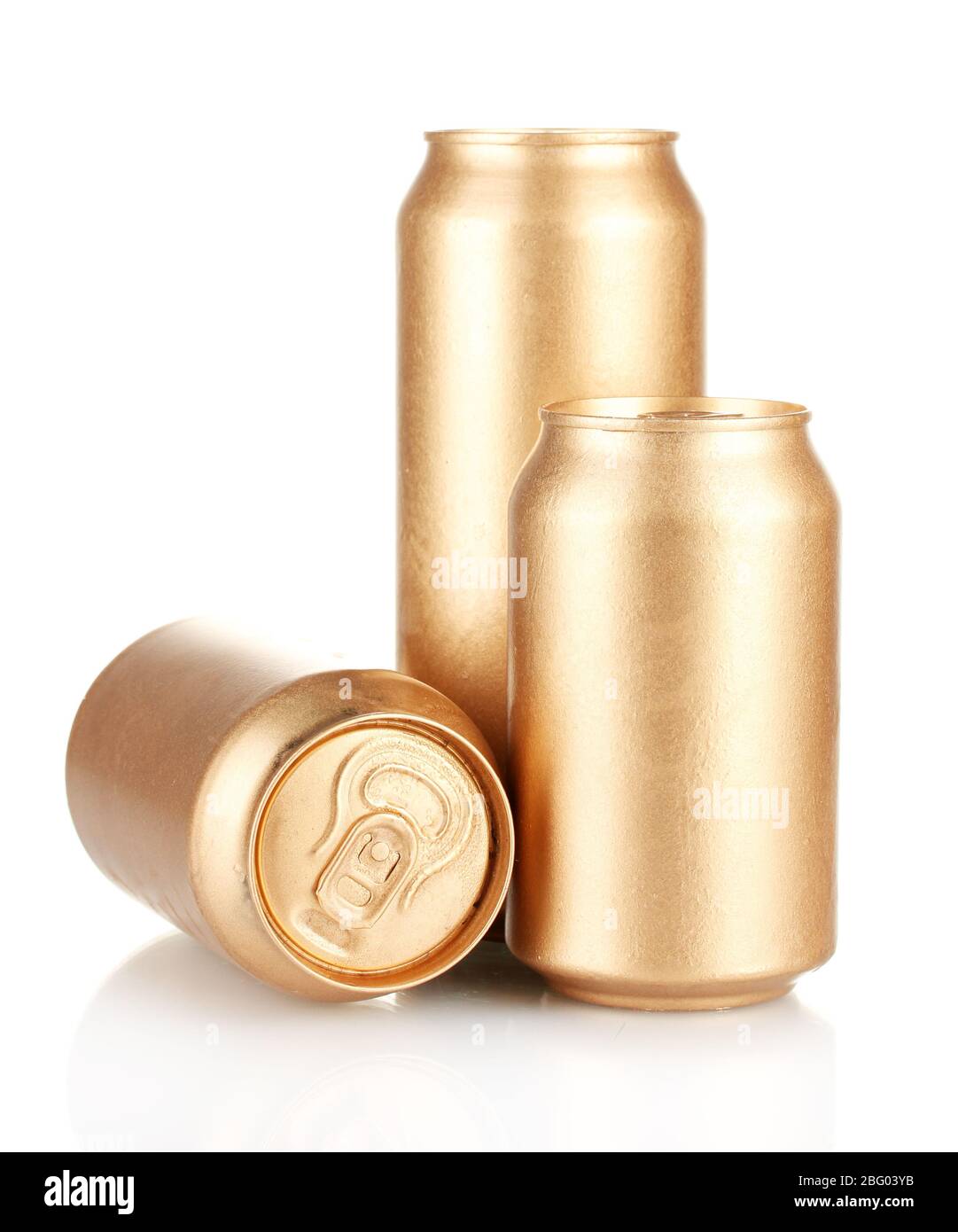 Aluminum cans isolated on white Stock Photo - Alamy