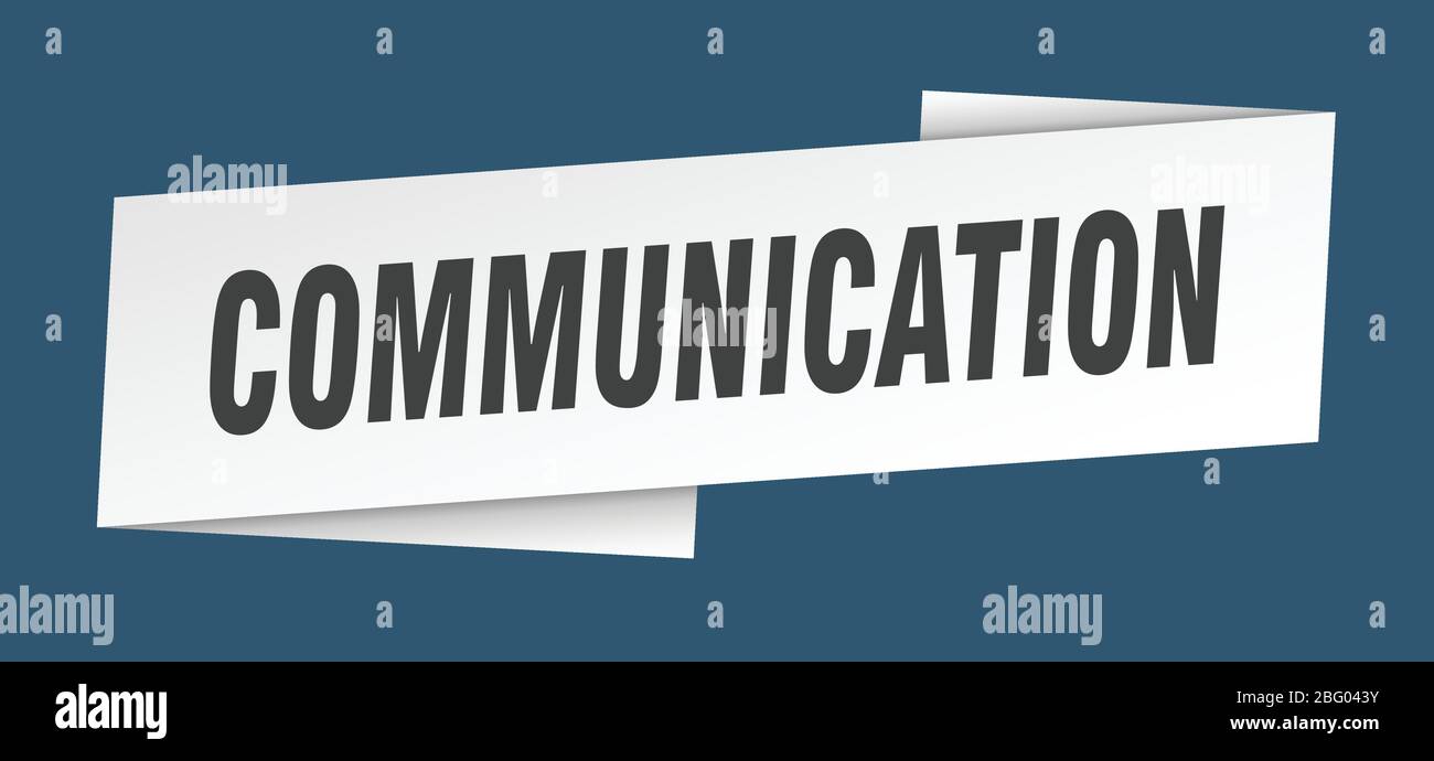 communication banner template. communication ribbon label sign Stock ...