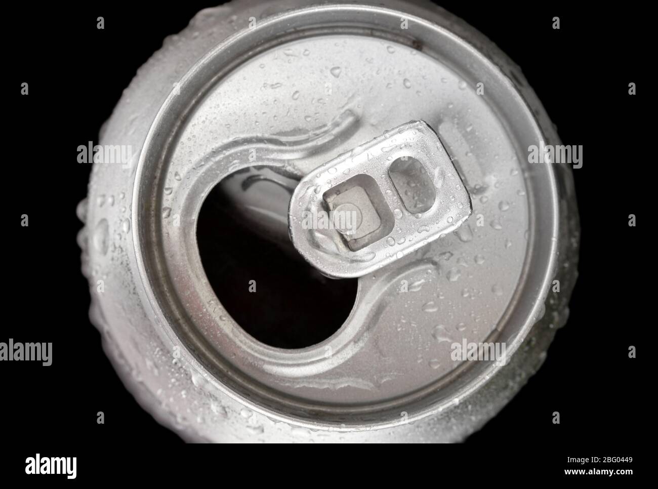 Aluminum can with water drops isolated on black Stock Photo - Alamy