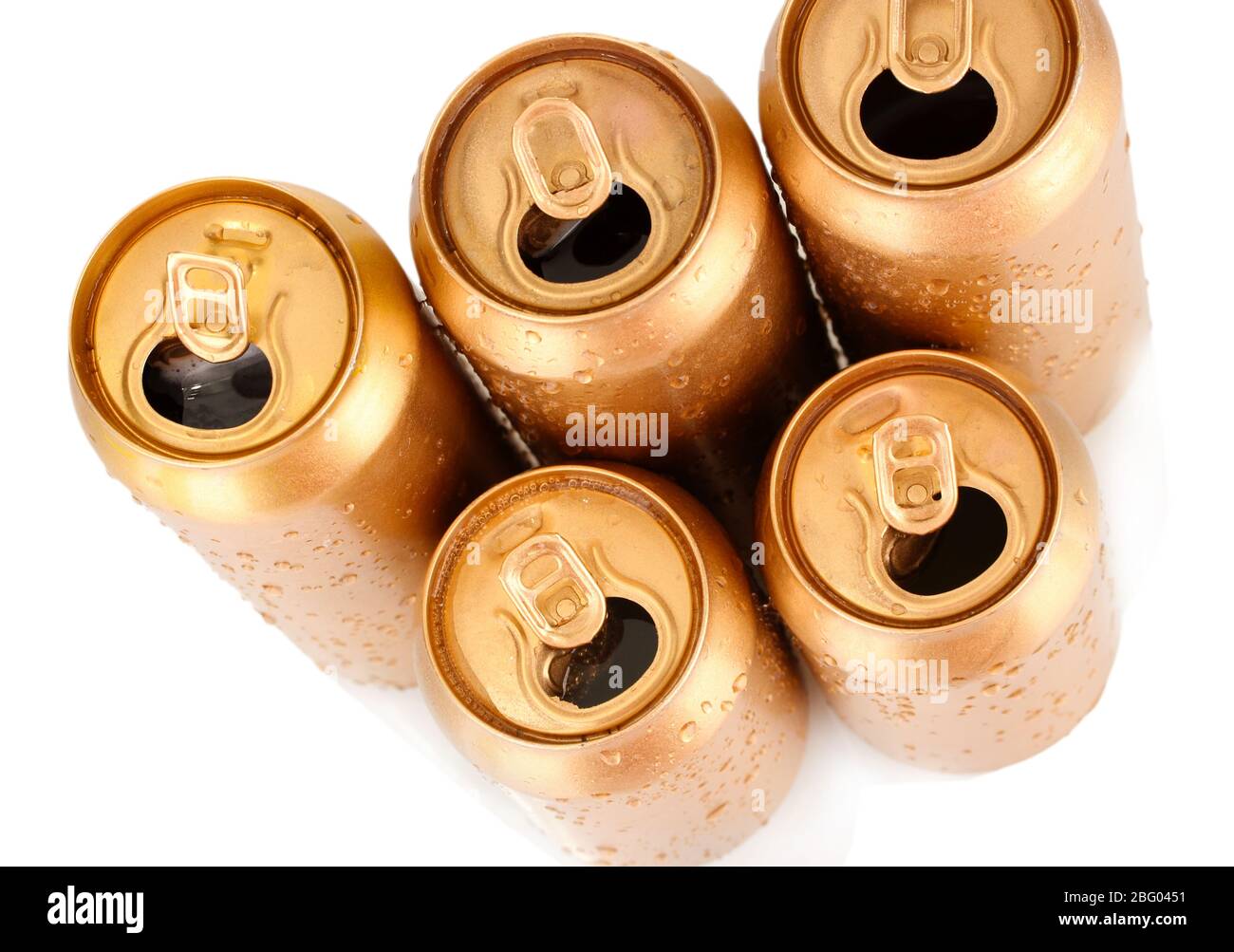 Aluminum can with water drops isolated on white Stock Photo - Alamy