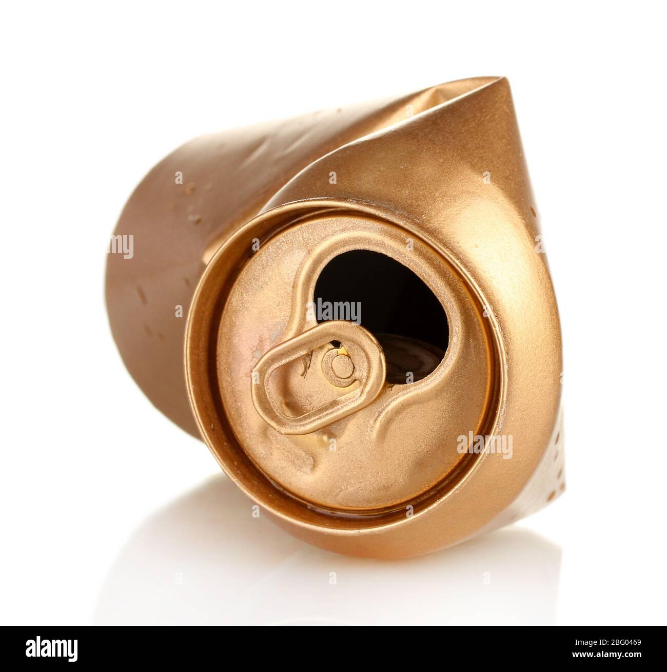 crumpled empty can isolated on white Stock Photo - Alamy