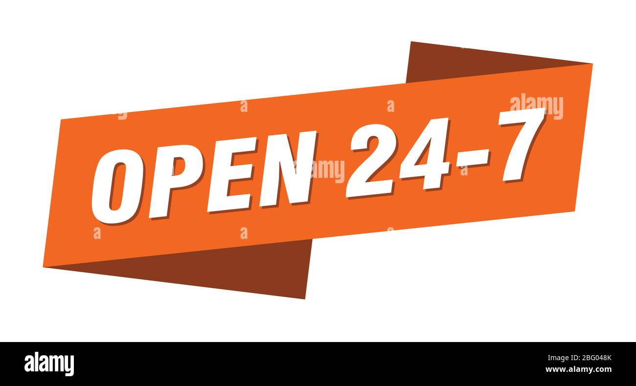open 24 7 banner template. open 24 7 ribbon label sign Stock Vector Image & Art - Alamy