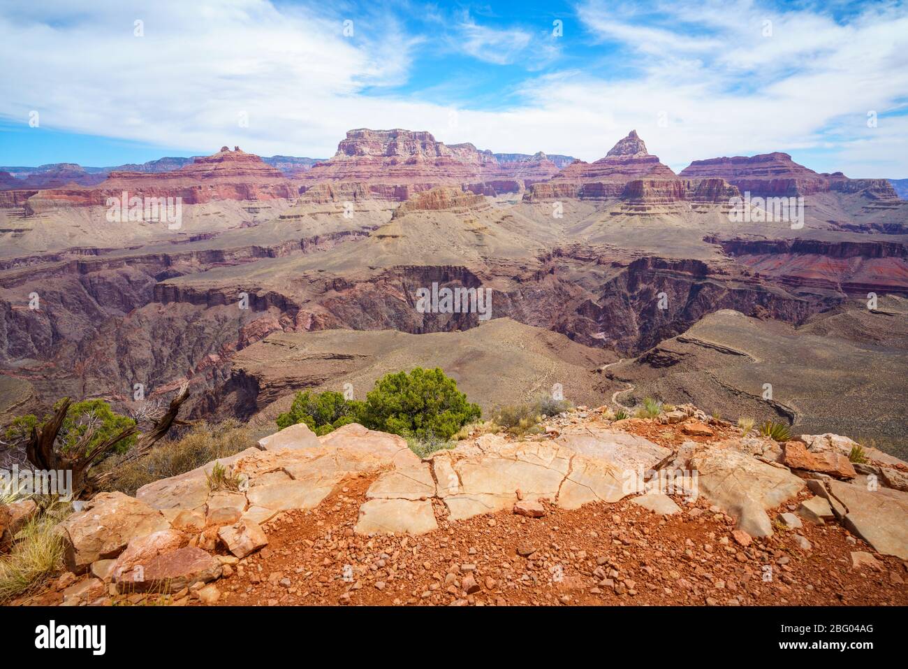 hiking the grandview trail at the south rim of grand canyon in arizona ...