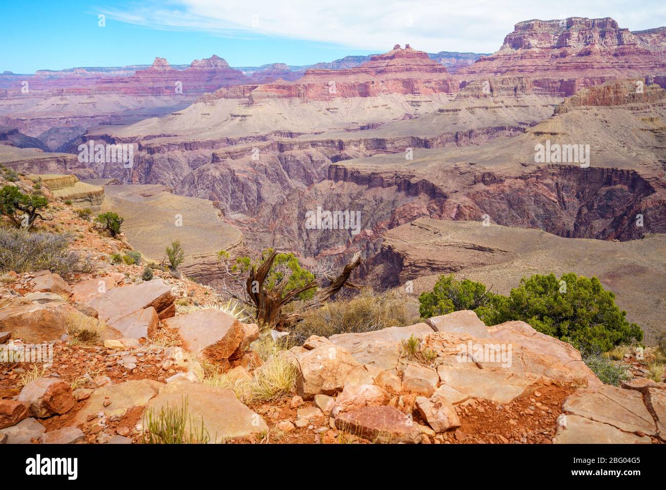 hiking the grandview trail at the south rim of grand canyon in arizona ...