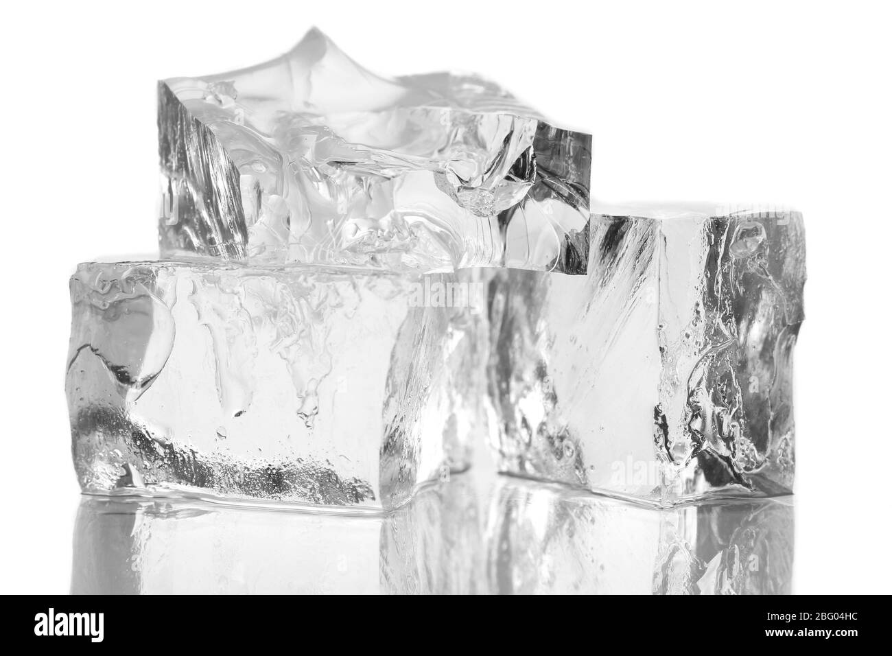 Ice cubes isolated on white Stock Photo - Alamy