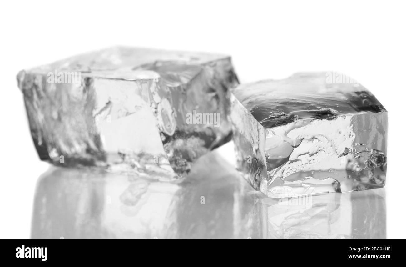 Ice cubes isolated on white Stock Photo - Alamy