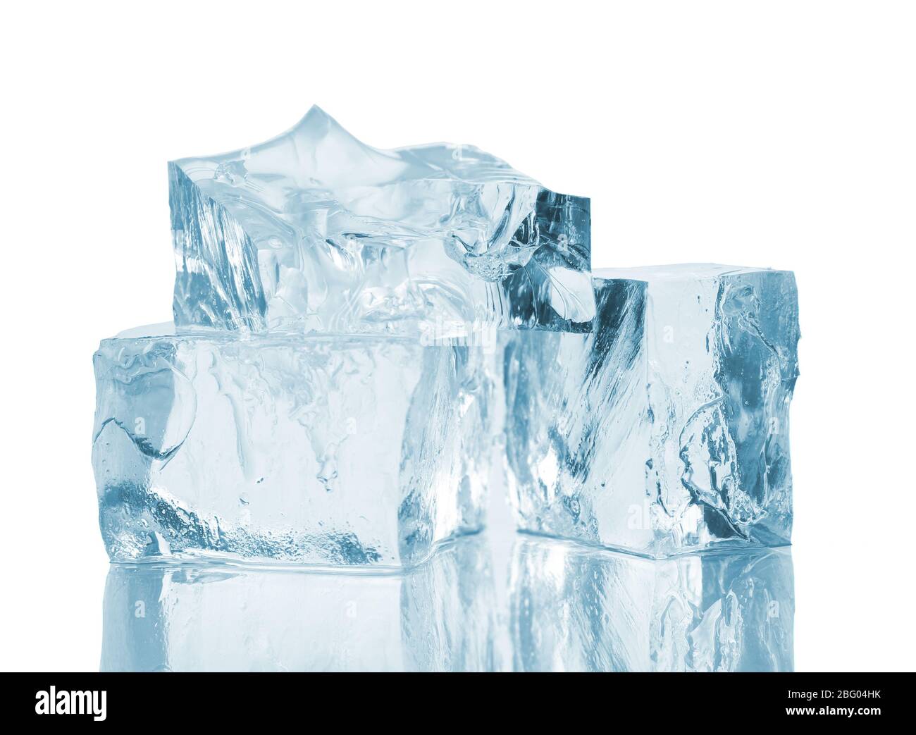 Ice cubes isolated on white Stock Photo - Alamy