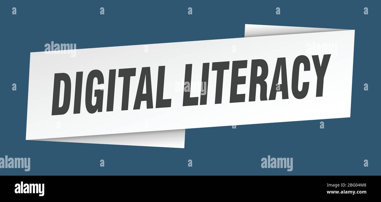 digital literacy banner template. digital literacy ribbon label sign ...