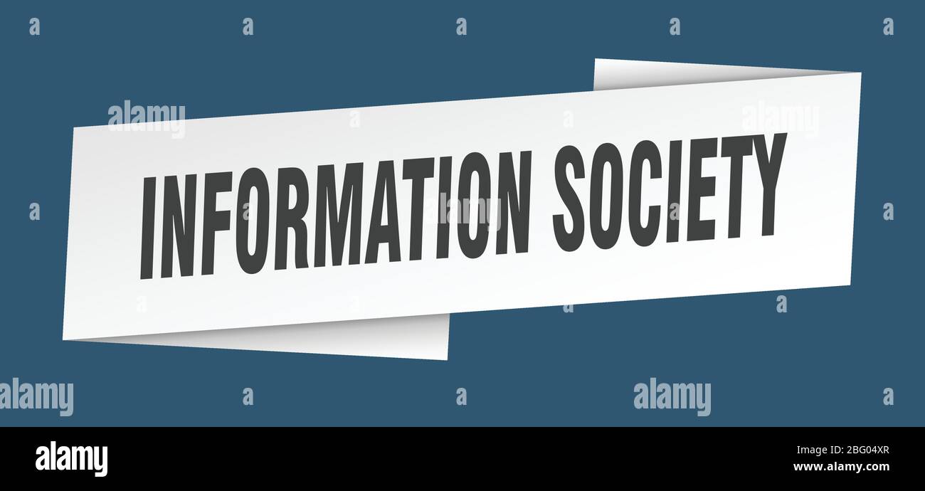 information society banner template. information society ribbon label ...