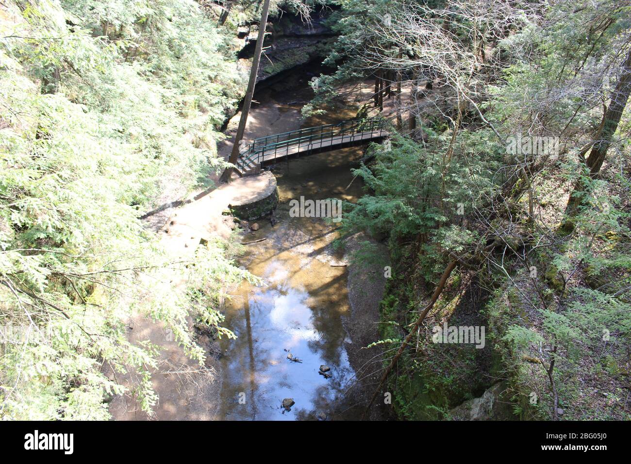 Old man cave walk trail and water fall in Ohio State,nature green ...