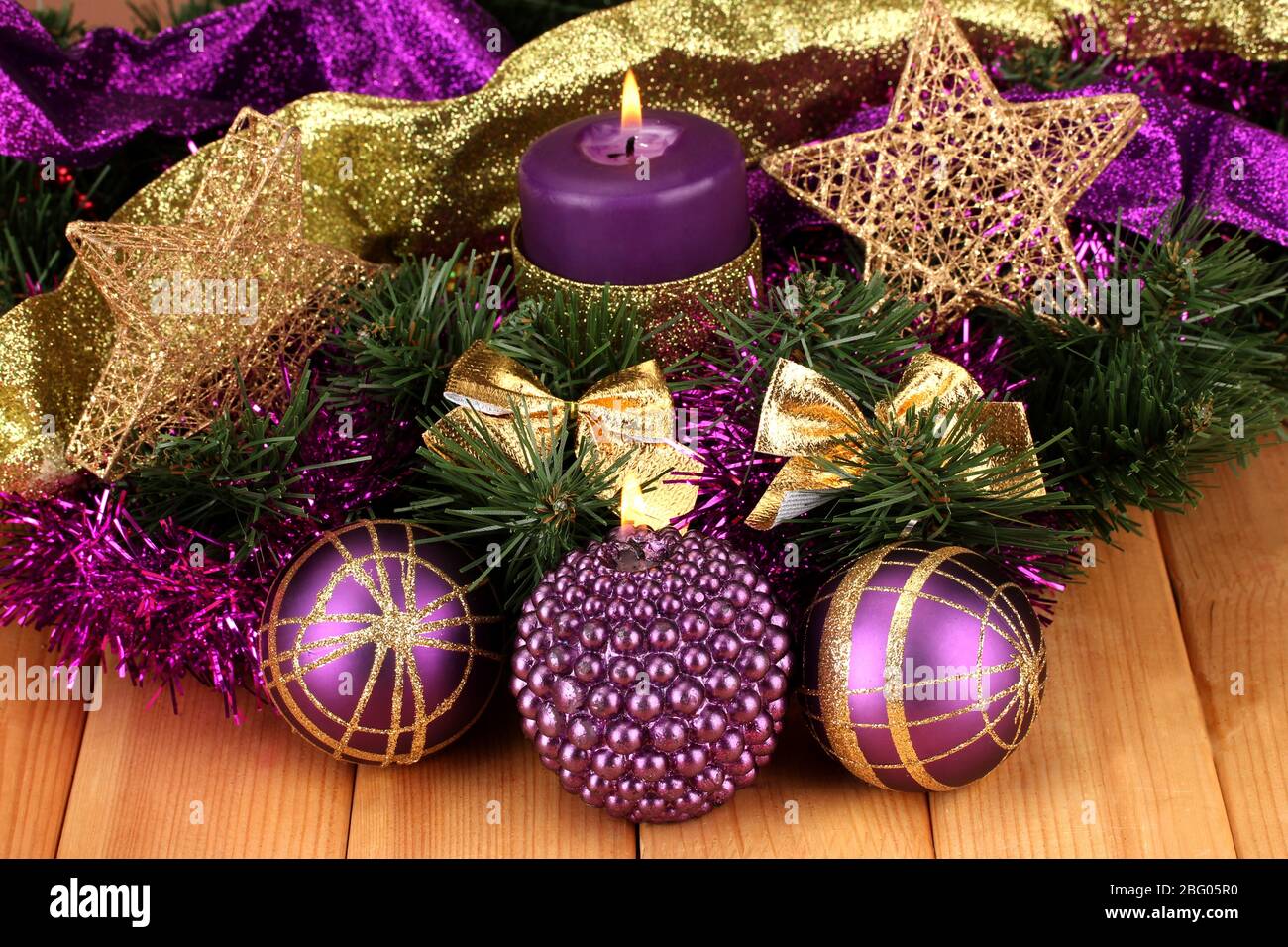 Purple And Gold Christmas Background