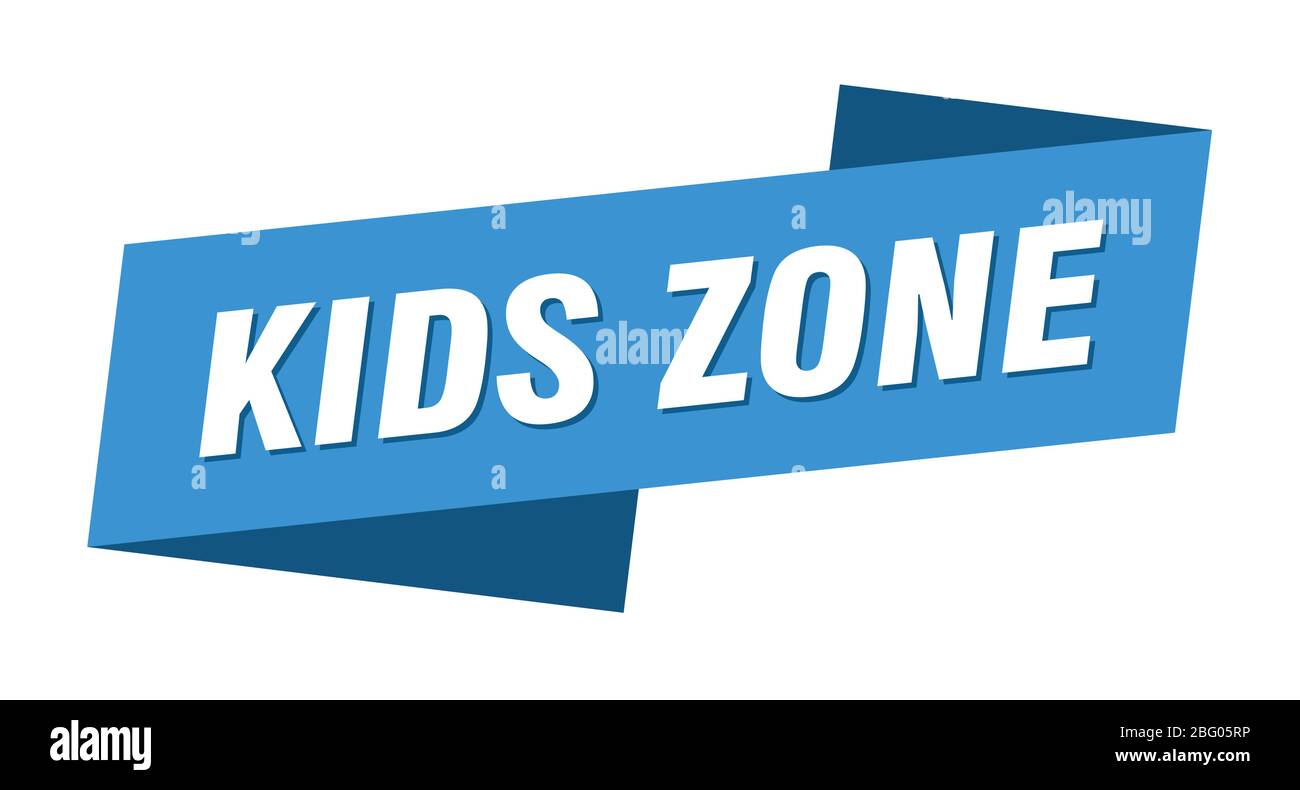 kids zone banner template. kids zone ribbon label sign Stock Vector ...