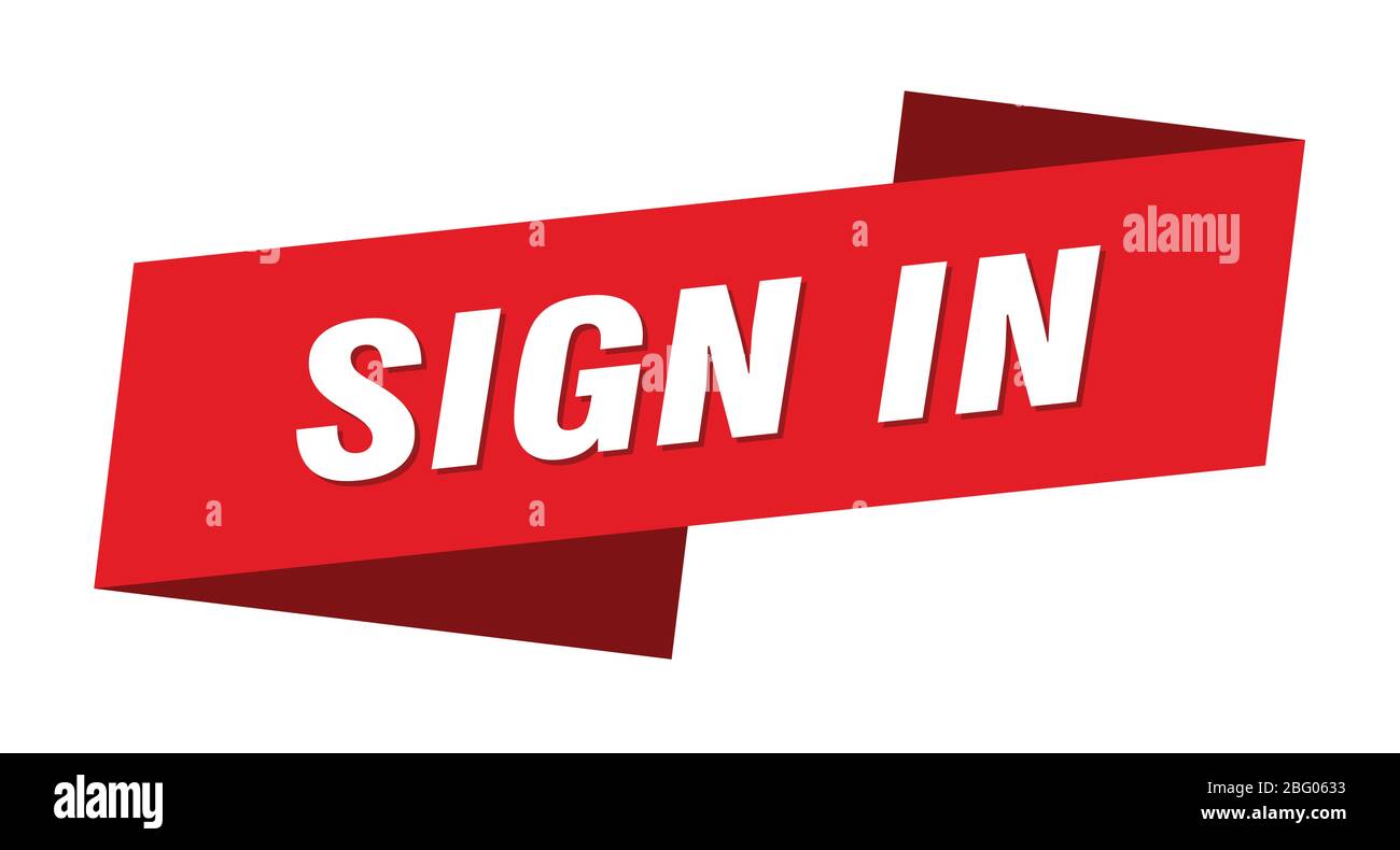 sign in banner template. sign in ribbon label sign Stock Vector Image ...
