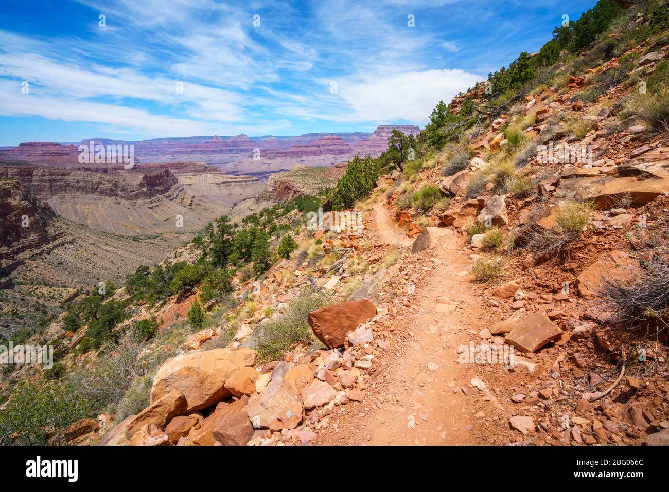 hiking the grandview trail at the south rim of grand canyon in arizona ...