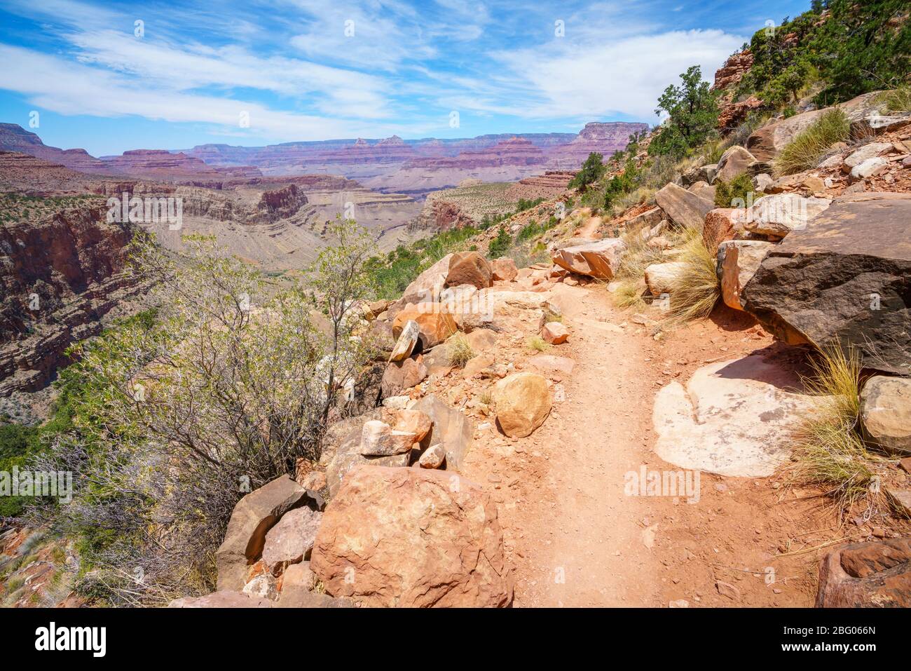 hiking the grandview trail at the south rim of grand canyon in arizona ...