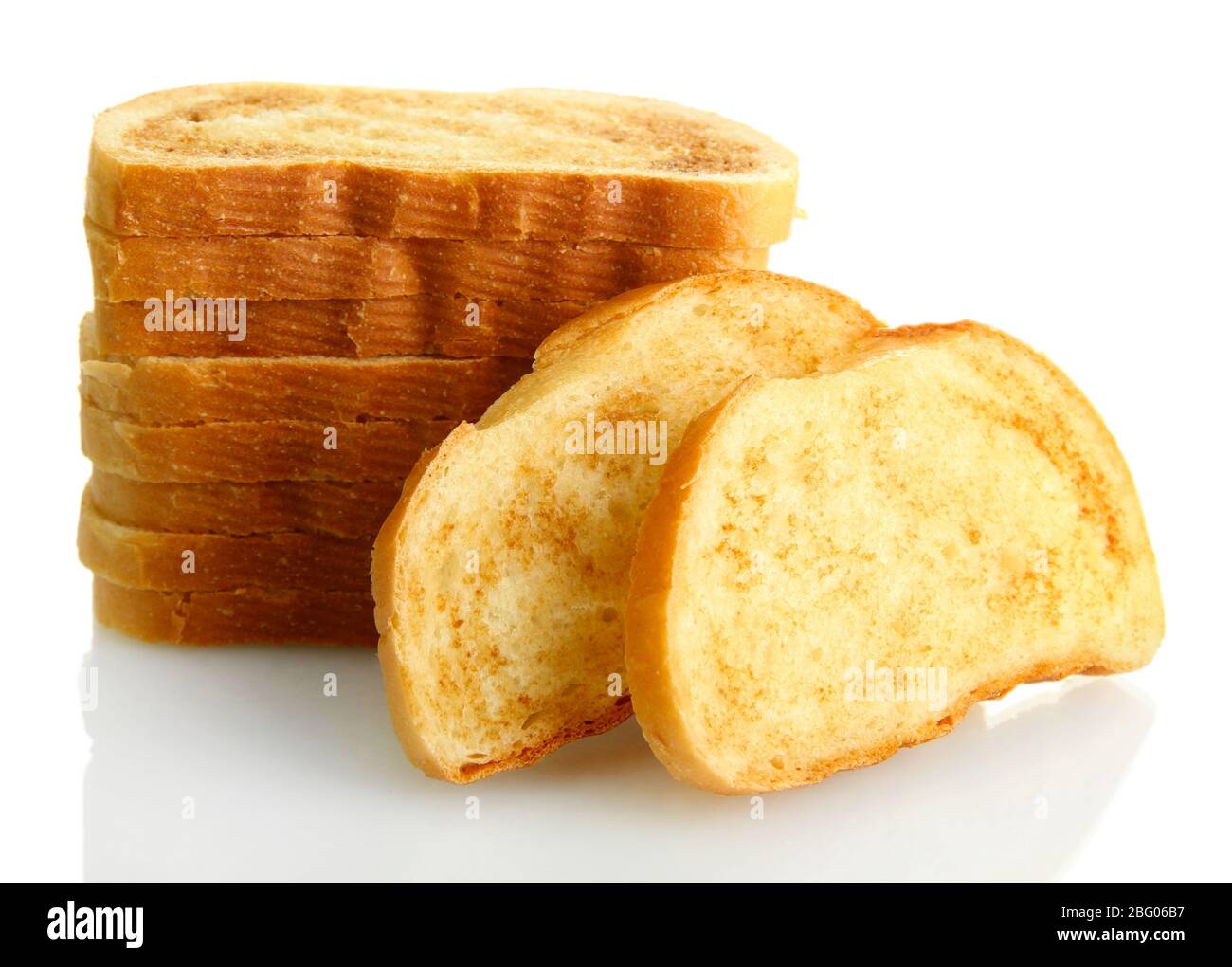 White bread toast, isolated on white Stock Photo - Alamy