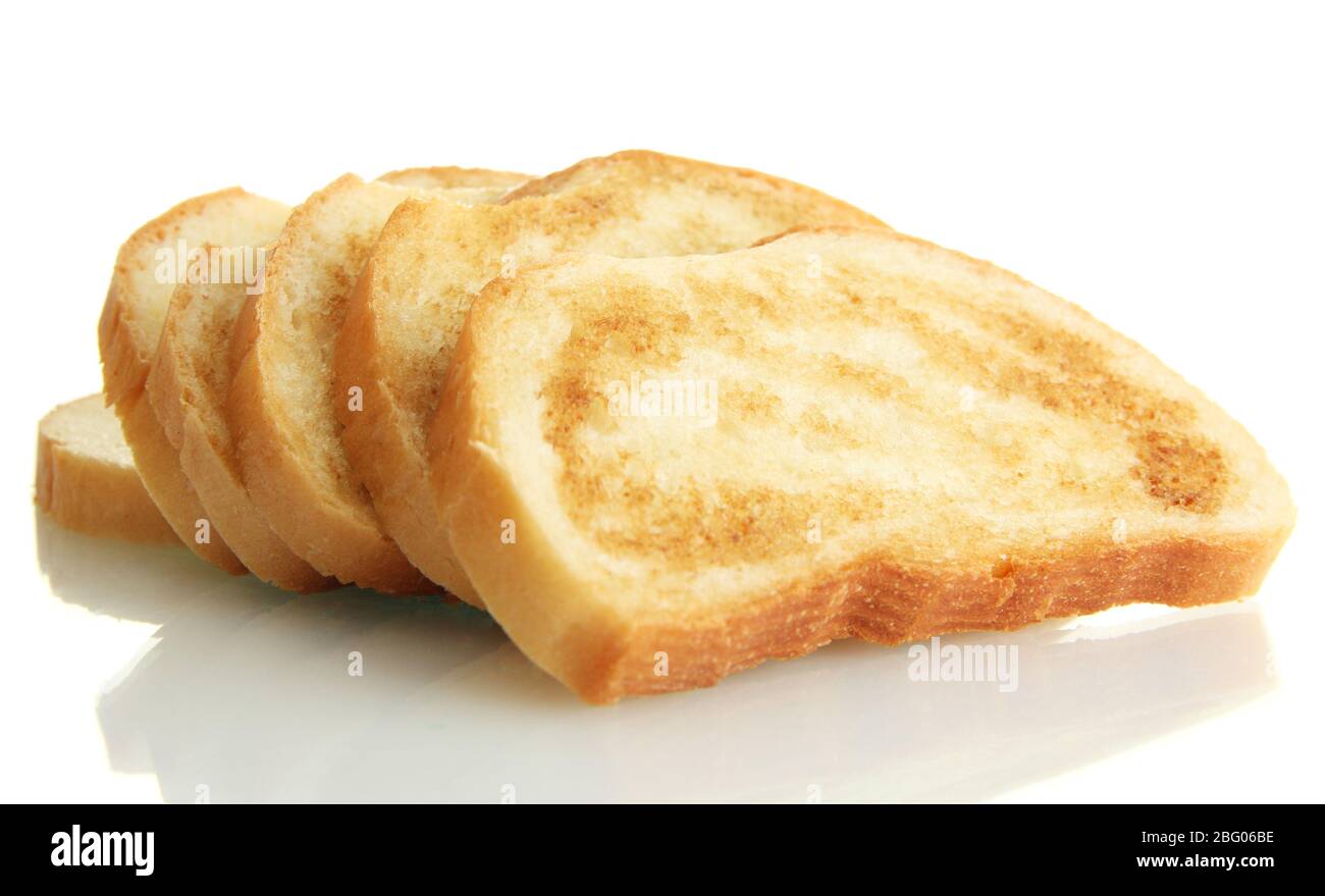 White bread toast, isolated on white Stock Photo - Alamy