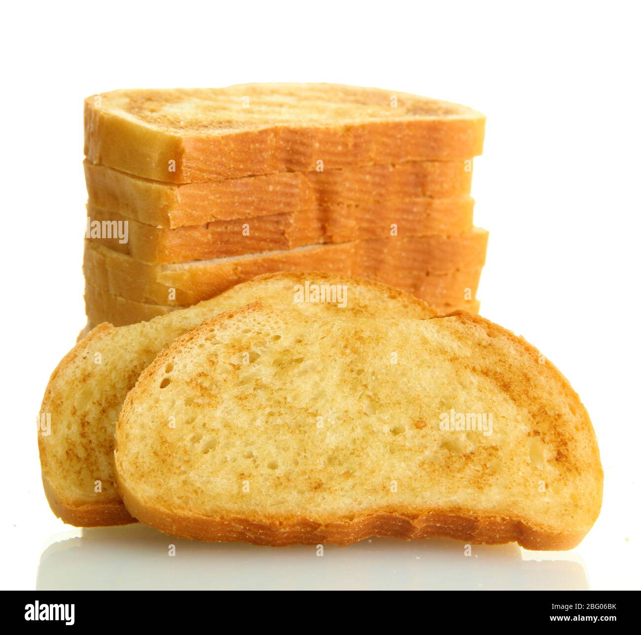 White bread toast, isolated on white Stock Photo - Alamy