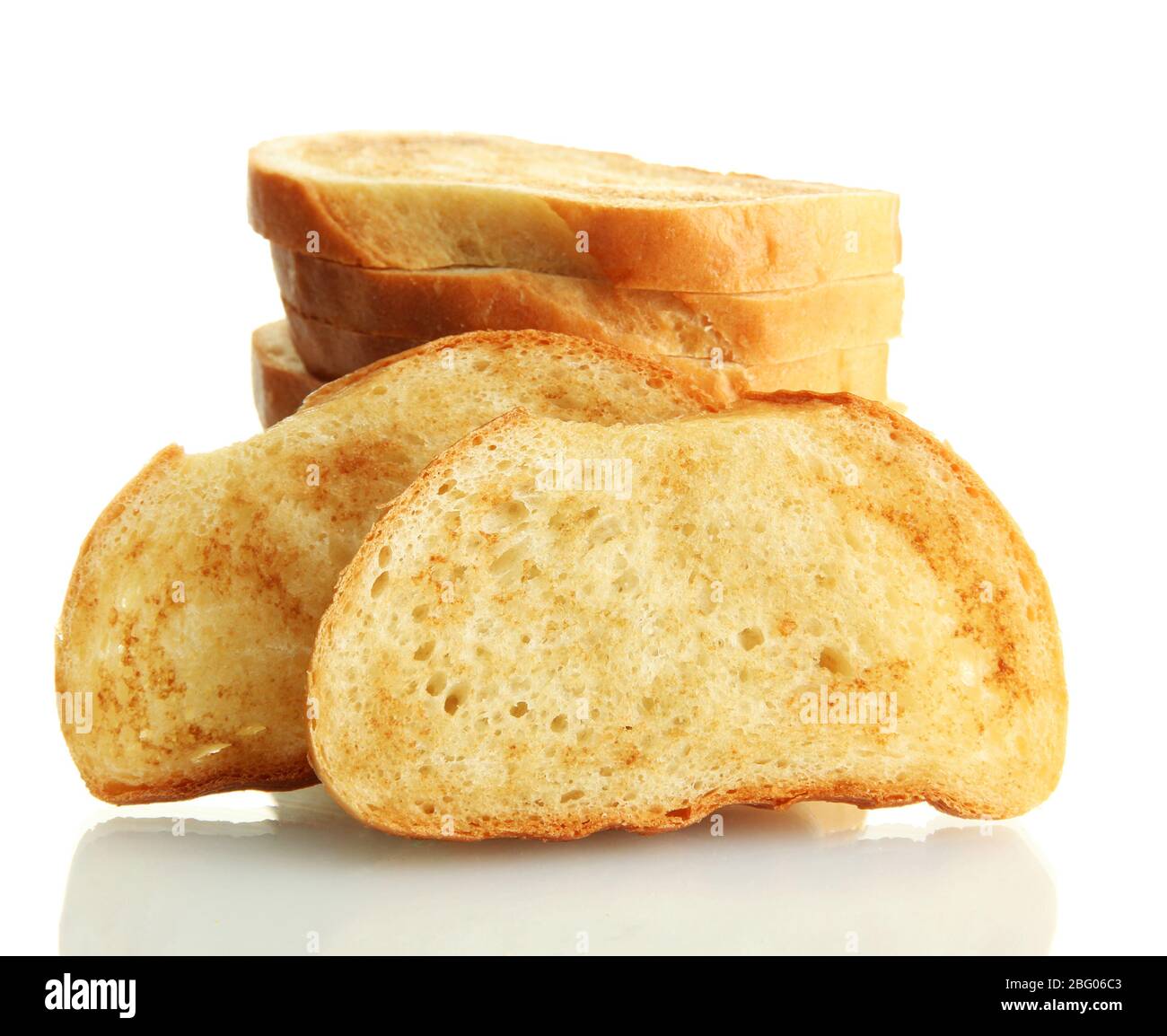 White bread toast, isolated on white Stock Photo - Alamy