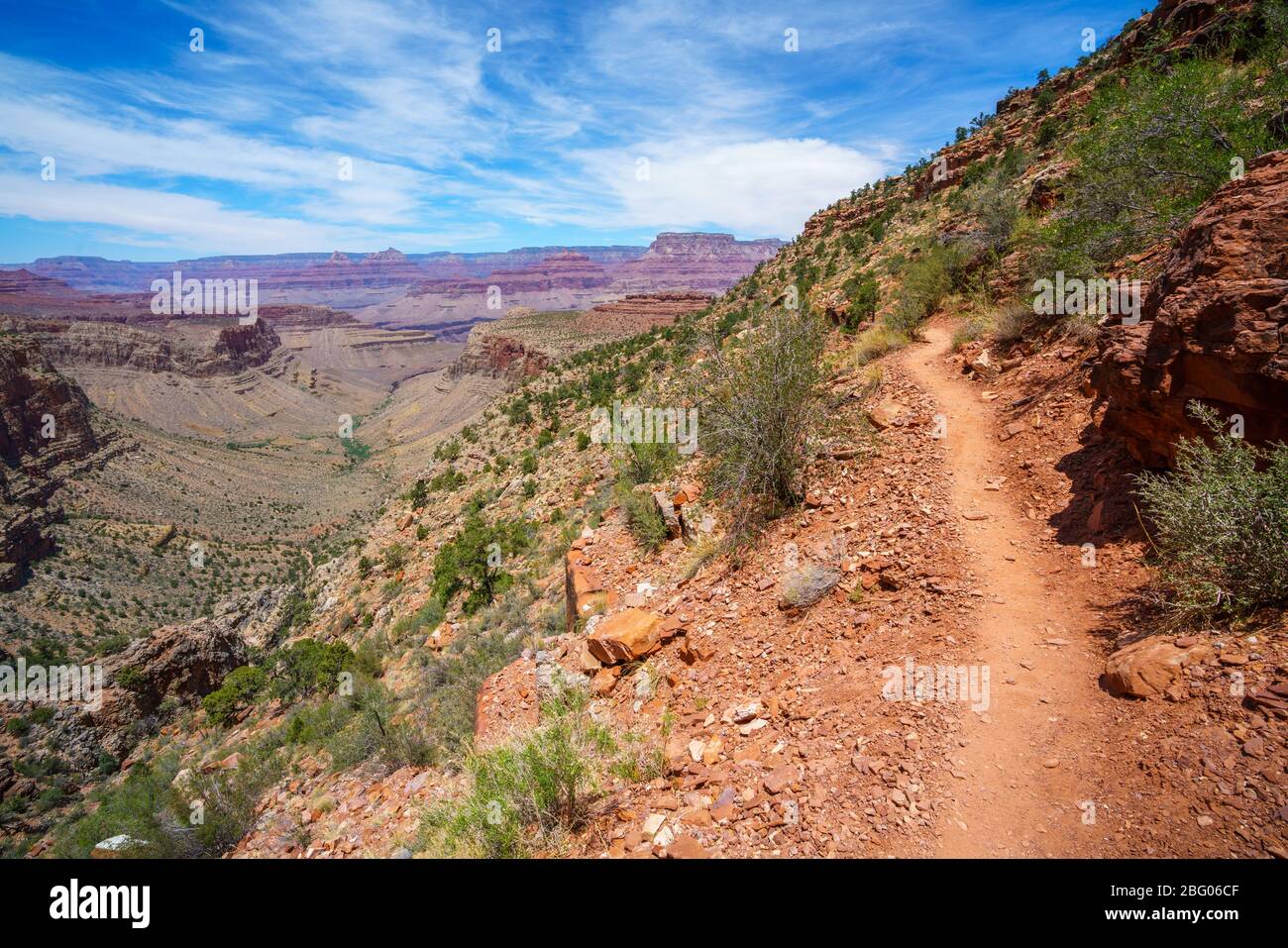 hiking the grandview trail at the south rim of grand canyon in arizona ...