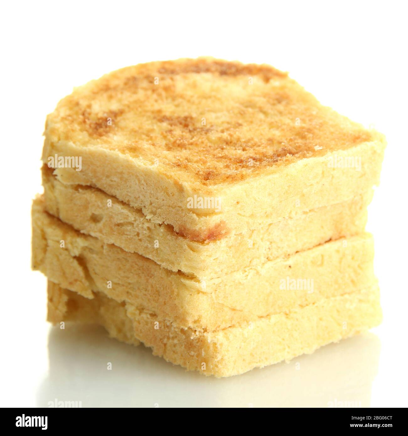 White bread toast, isolated on white Stock Photo - Alamy