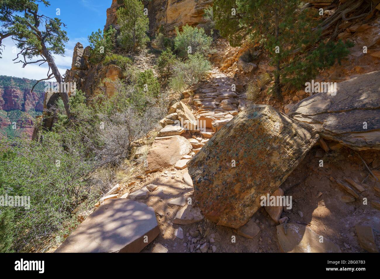 hiking the grandview trail at the south rim of grand canyon in arizona ...