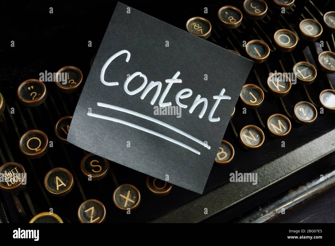 Handwritten sign content as part of marketing and typewriter for ...