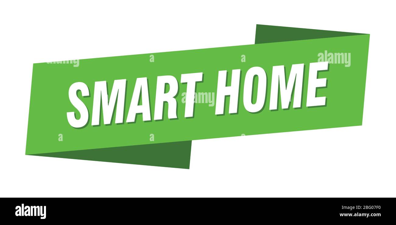 smart home banner template. smart home ribbon label sign Stock Vector ...