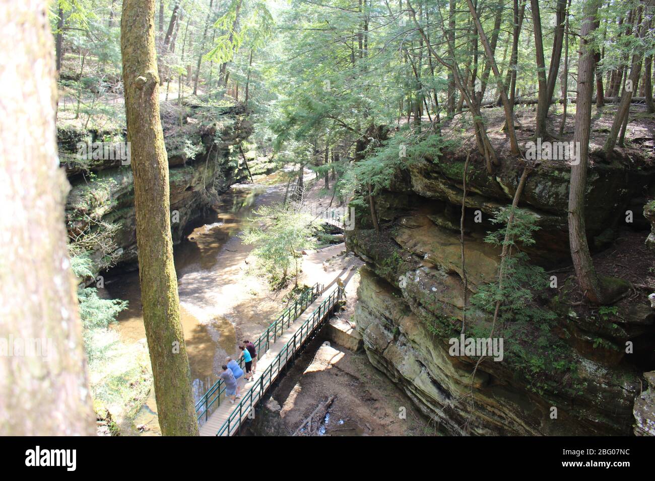 Old man cave walk trail and water fall in Ohio State,nature green ...