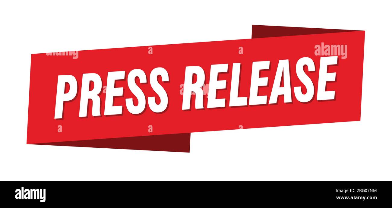 press release banner template. press release ribbon label sign Stock ...