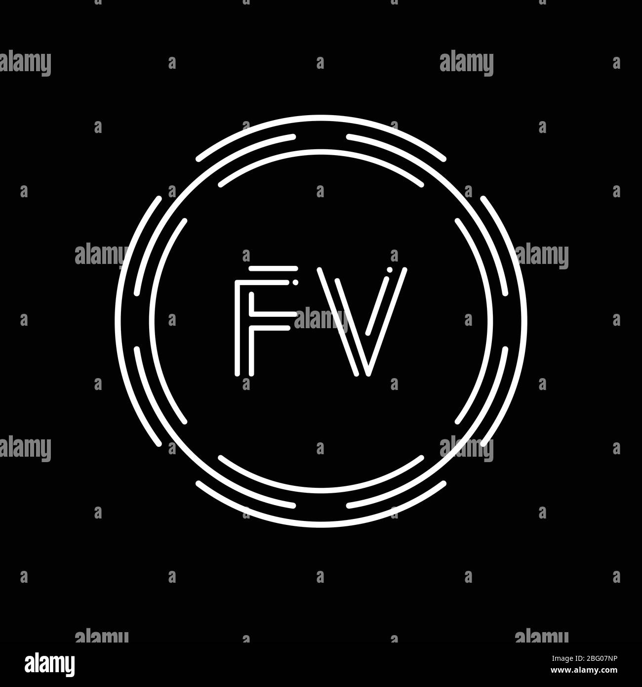 Initial Letter FV Logo Design Vector Template. Creative Linked ...