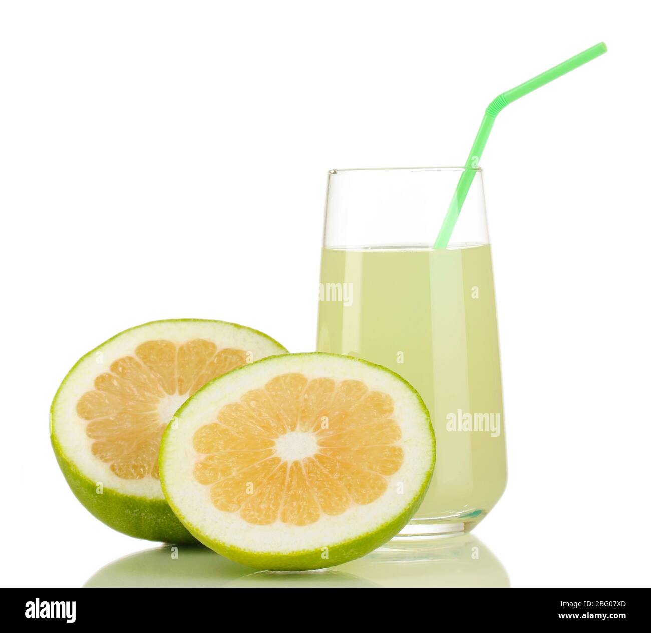 Delicious sweetie juice in glass and sweeties next to it isolated on ...