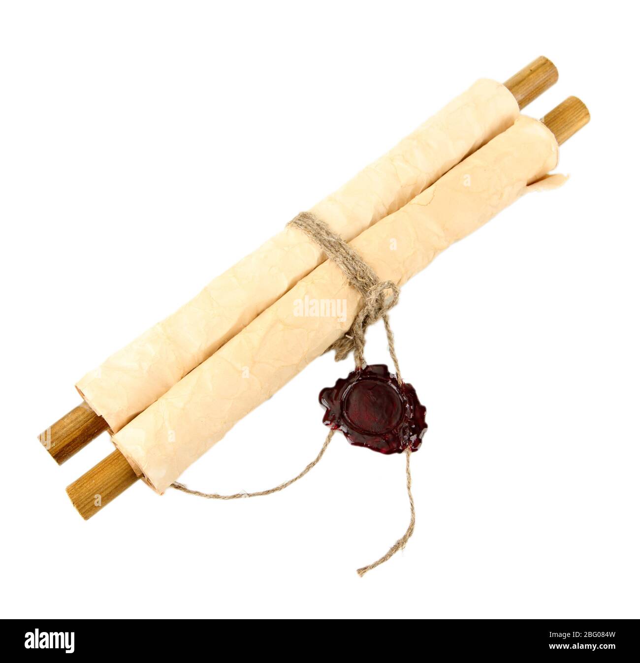 Old scroll isolated on white Stock Photo - Alamy