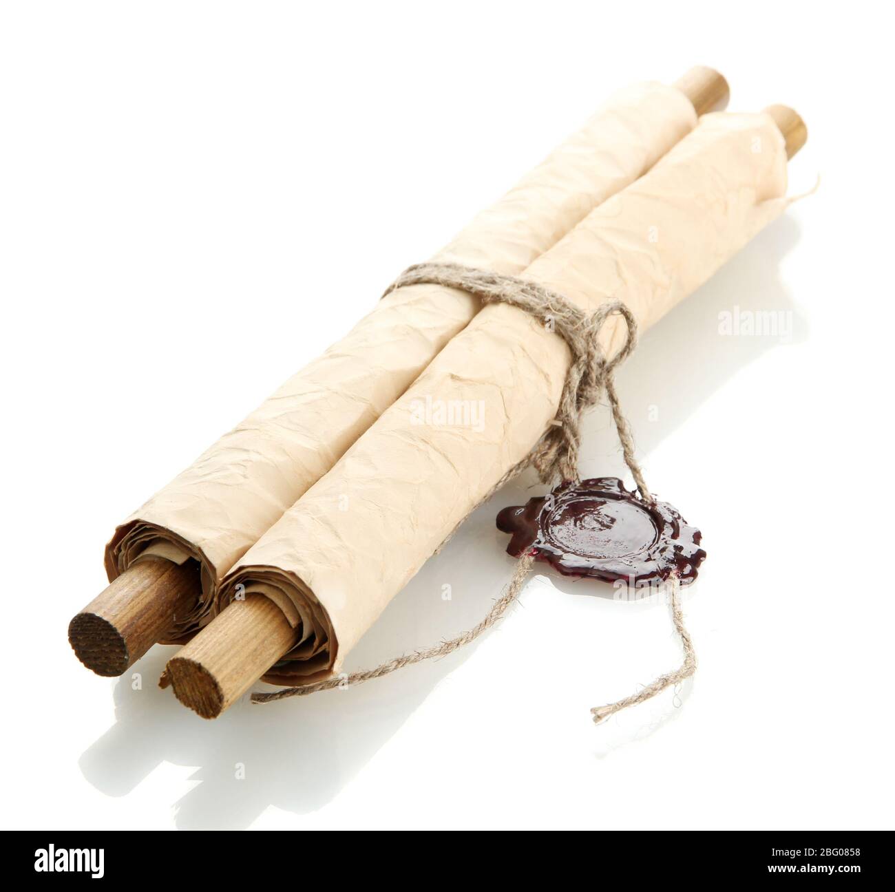 Old scroll isolated on white Stock Photo - Alamy