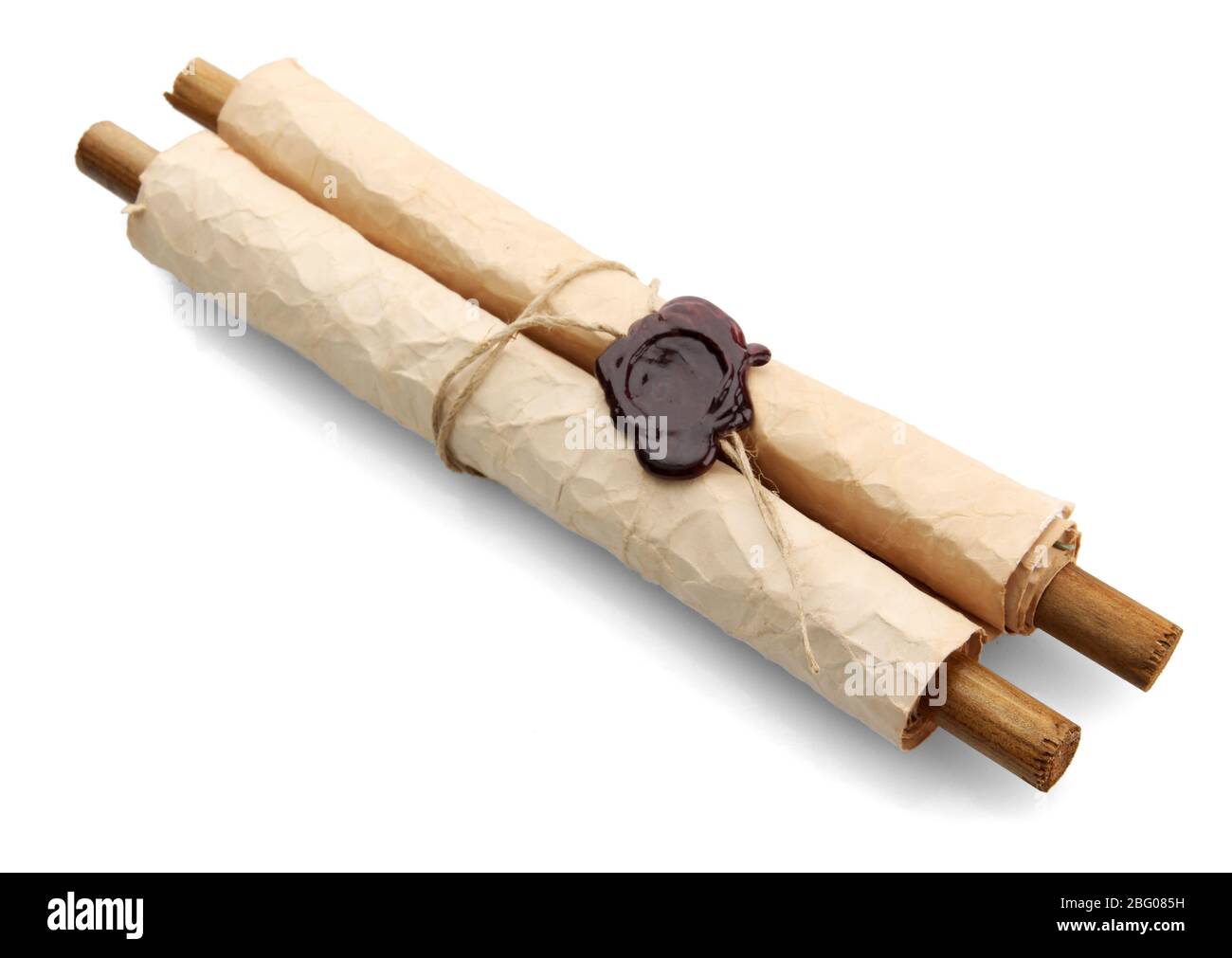 Old scroll isolated on white Stock Photo - Alamy