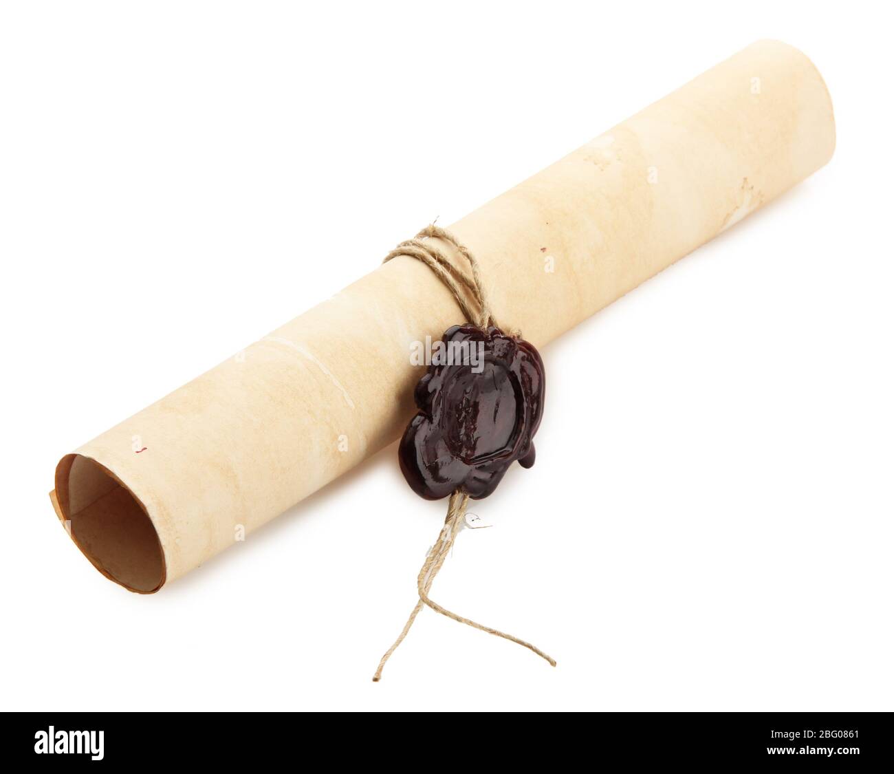 Old scroll isolated on white Stock Photo - Alamy