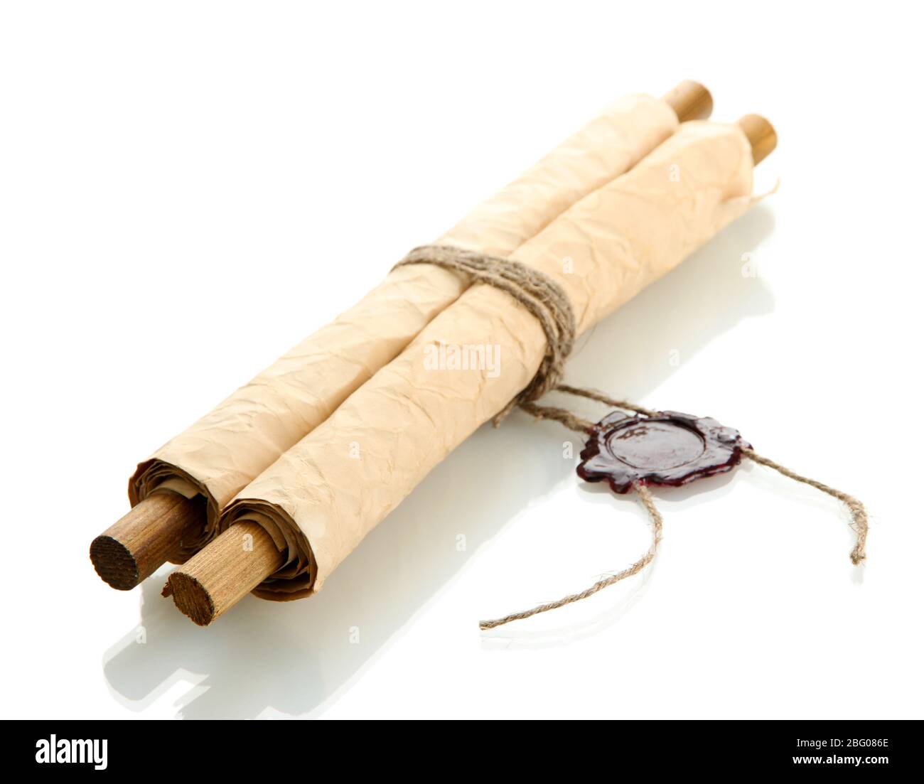 Old scroll isolated on white Stock Photo - Alamy