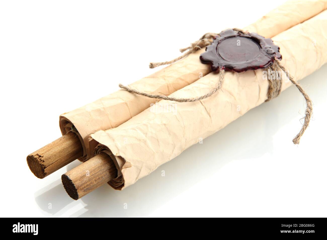 Old scroll isolated on white Stock Photo - Alamy