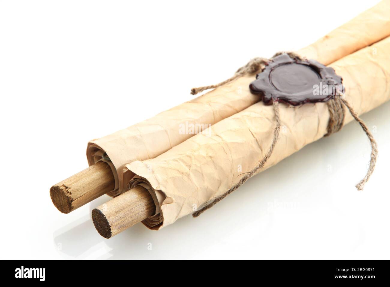 Old scroll isolated on white Stock Photo - Alamy