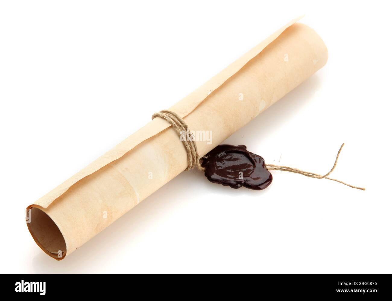 Old scroll isolated on white Stock Photo - Alamy